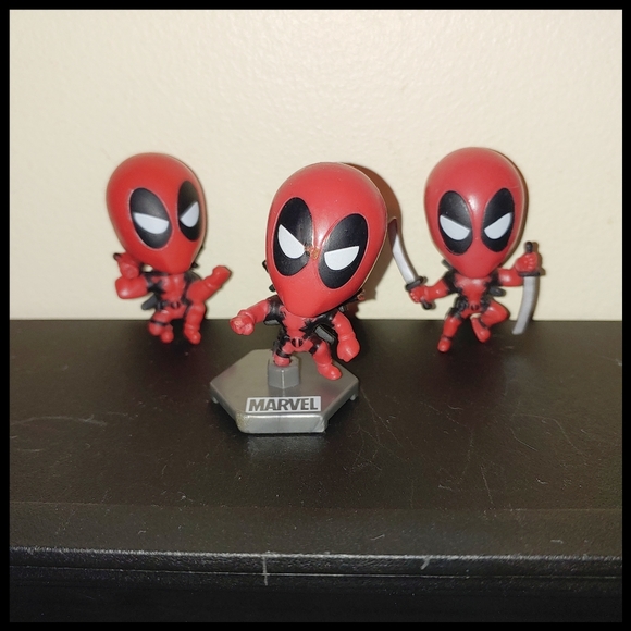 Marvel | Toys | Three Mini Deadpool Figures | Poshmark